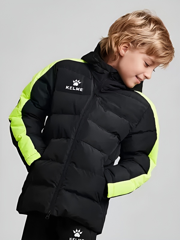 Детский пуховик KELME Padding Jacket (Kids) (Black/Light Green) (Арт ...